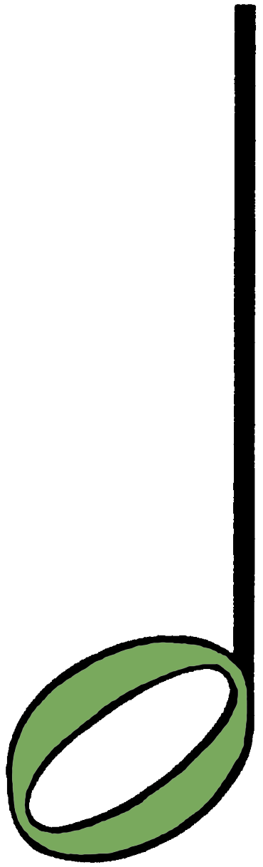 bunte Halbe Note grün - Musik für Kinder