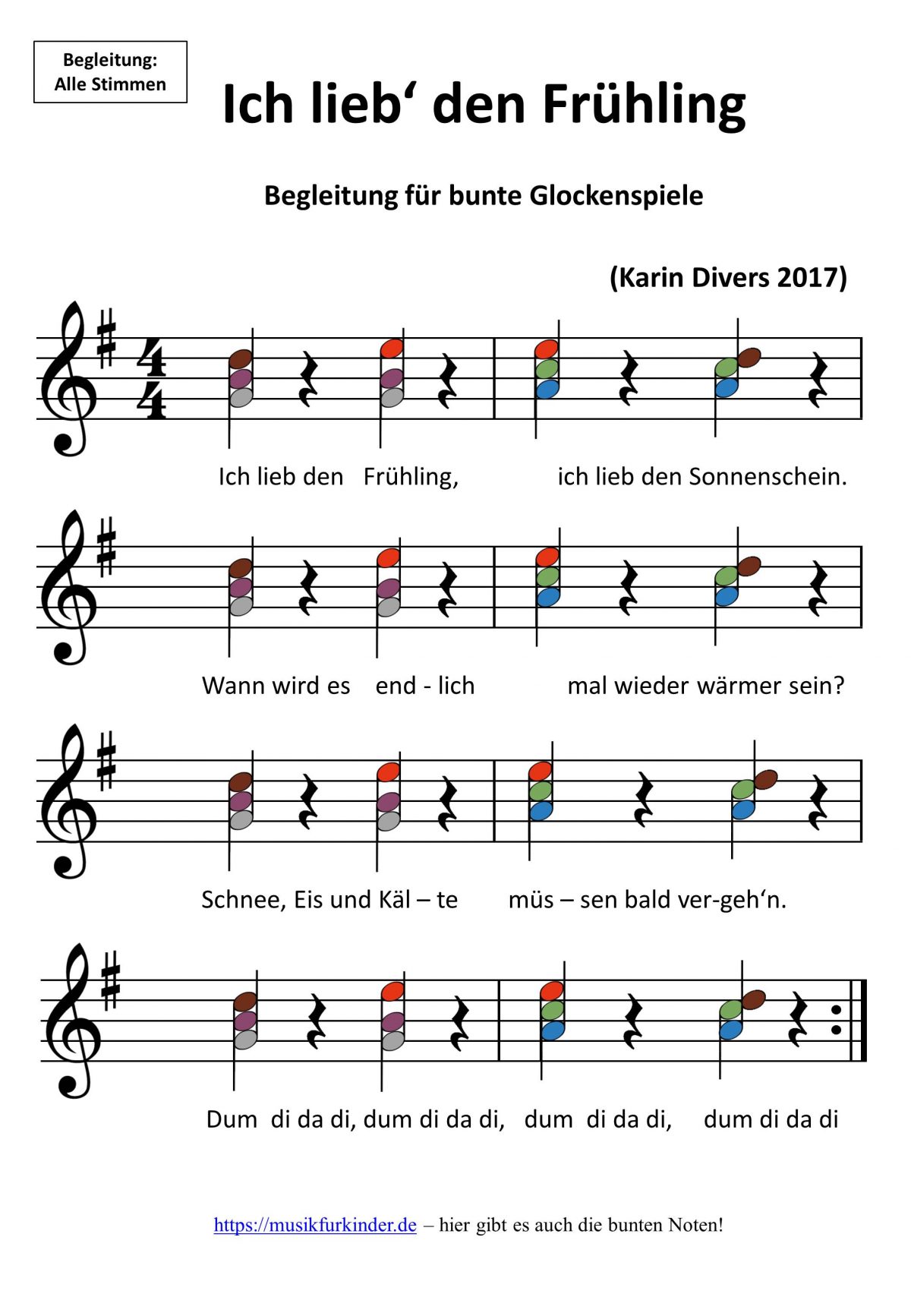 Ich Lieb Den Fr hling Akkorde Musik F r Kinder